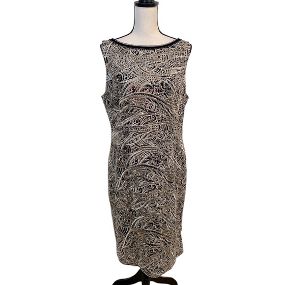 Alex Marie | Dresses | Alex Marie Black And Gold Metallic Sequin ...